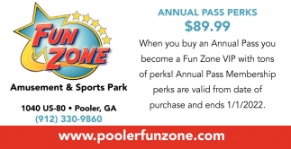 Annual Pass Perks, Fun Zone Sports & Amusement Park, Pooler, GA