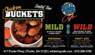 Chicken Buckets, Wild Wing Cafe, Pooler, GA