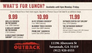 What's For Lunch?, Outback Steakhouse