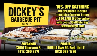 10% OFF Catering, Dickey's Barbecue Pit - Savannah, Pooler, Pooler, GA