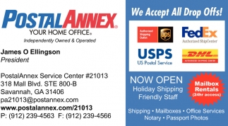 Now Open, PostalAnnex Service Center, Savannah, GA