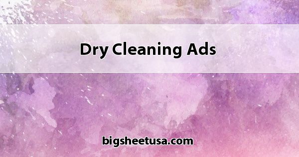 Dry Cleaning Ads